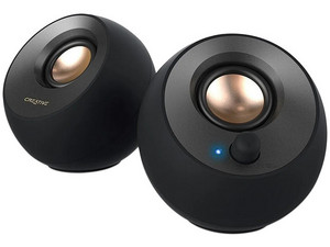 Bocinas Creative Pebble de 4.4W, USB, 3.5mm. Color Negro. (Caja abierta)