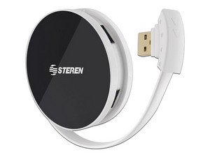 Hub USB 3.0 Steren de 4 Puertos con carga rápida.