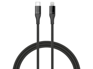 Cable iLuv de USB-C a Lightning (M-M), 90cm. Color Negro.