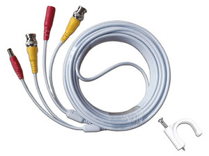 Paquete de Cable Siamés Armado de 10 Metros con 50 Grapas Blancas