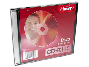 CD-R IMATION de 700MB, 80Min., 52X, Caja Slim, 1 pieza.