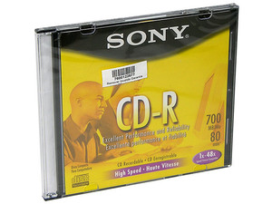 CD-R SONY de 700MB, 80Min., 48X, Caja, 1 pieza.