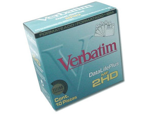 Caja de 10 diskettes Verbatim, formateados 3 1/2pulg. Con Teflón