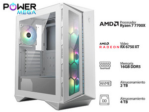 PC Gamer PCEL MEGA XI WHITE: Procesador AMD Ryzen 7 7700X (hasta 5.4 ...