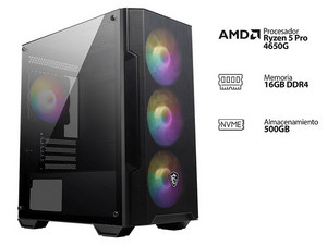 PC Gamer Powerbit PIXEL VII BLACK: Procesador AMD Ryzen 5 Pro 4650G ...