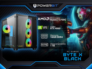 PC Gamer Powerbit BYTE X BLACK, Procesador AMD Ryzen 7 5700G (hasta 4.6 GHz), Memoria de 16GB ...