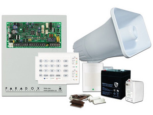 Kit de inicio de alarma Paradox. Incluye panel, teclado, transformador ...