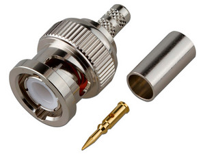 Conector BNC Macho de Anillo Plegable para Cable LMR-195, RG-58/U, RG-142/U.