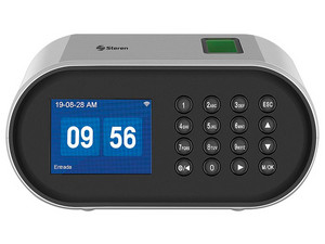 Reloj de control de acceso Steren CLK-955, Huella digital, Wi-Fi, USB, PC.