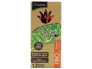 Bolígrafo Azor Pin Point, Ecológico, Paquete de 12 Piezas. Color Rojo.