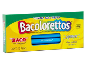 Marcador BACO Bacoloretto, Plumín, 12 pzas, Color Azul Claro. | pcel.com