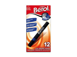 Marcador Berol, Permanente, 12 pzas, Color Azul.