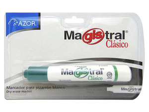 Marcador Magistral Clásico de Punta Cincel, Color Verde, (1 Pieza).