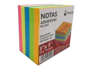 Notas Adhesivas Nextep NE-055 de 3 x 3 Pulgadas, 500 Hojas, Colores ...