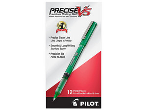 Bolígrafo Pilot Precise V5, Color Verde, 12 piezas.