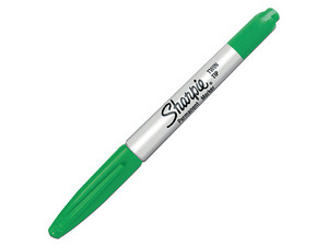 Marcador permanente Sharpie Doble Punta, 1 pieza, Color verde.