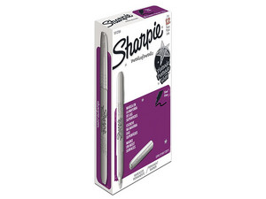 Marcador Permanente Sharpie, paquete con 12 Piezas. Color Plateado.
