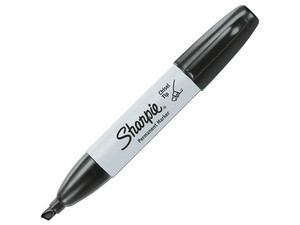 Marcador Permanente Sharpie Chisel de punta cincel. Color Negro