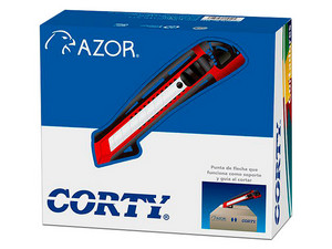 Cutter Azor Corty de 18mm, 25 piezas. Colores Varios(Negro, Rojo).