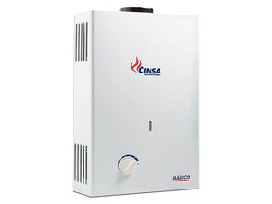 Boiler de paso Cinsa CIN-06, gas LP, 6L, color blanco.