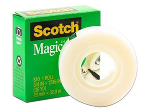 Cinta Scotch Janel Magic Tape 810 de 19mm x 32.9m, Mate. Paquete con 3 ...