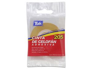 Cinta Adhesiva TUK 205 de 12mm x 33m. Paquete con 12 piezas | pcel.com