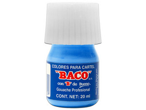 Pintura BACO para cartel de 20ml color Azul turquesa #65, con 10 piezas.