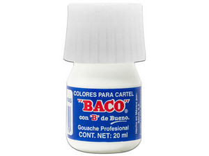 Pintura BACO para cartel de 20ml color blanco para letrero #72, caja ...