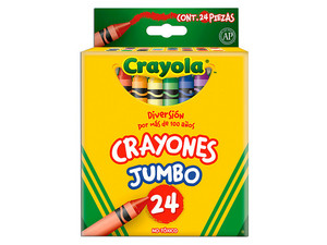 Crayones Jumbo Crayola, Colores Surtidos, Paquete con 24 piezas.