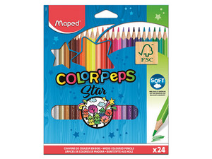 Paquete de colores Maped, con 24 piezas.