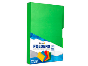 Folder Fortec FF-1465 de Tamaño Oficio, Color Verde, Paquete con 25 piezas.