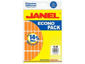 Etiquetas Adhesivas Janel Econopack, Fluorescente, 13x38mm, Color ...