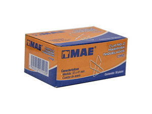 Clip Mariposa N.2 MAE CM2, Caja con 50 Piezas.