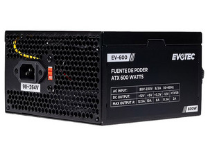 Fuente de Poder EVOTEC EV-600, 600W, Color Negro.