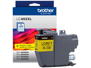 Cartucho de Tinta Brother, color Amarillo, Modelo: LC402XLY, 1,500 páginas.