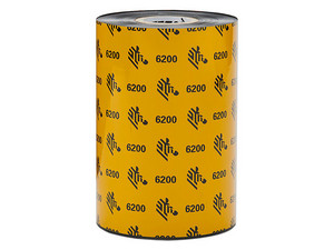 Cinta Zebra de Cera Resina 25mm, Color negro. Caja con 6 Piezas