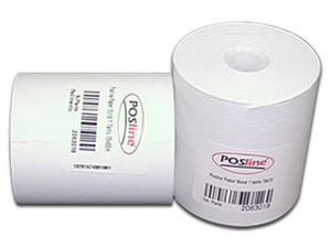 Rollo de papel térmico POSline 2003420, 57x45mm, caja con 50 rollos.