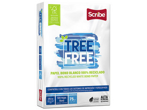 Papel Oficio Scribe Tree Free, Reciclado, Caja con 5000 Hojas.