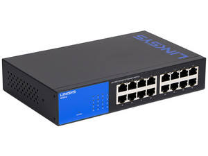 Switch Linksys SE3016 de 16 puertos RJ-45 10/100/1000 Mbps.