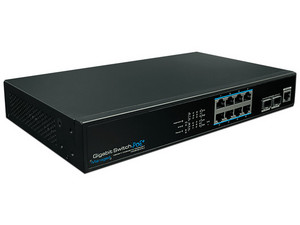 Switch Gigabit Utepo de 8 puertos 10/100/1000Base-T Mbps, 2 puertos SFP.